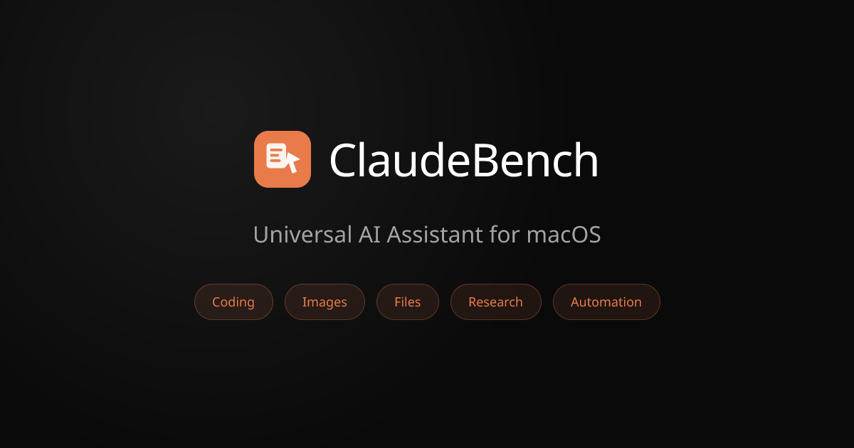 ClaudeBench - Native Claude Code GUI for macOS